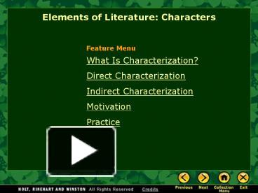 What Is Characterization? presentation | free to view