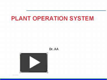 Plant operation System presentation | free to download