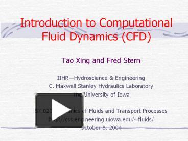 Introduction to Computational Fluid Dynamics (CFD) presentation | free ...