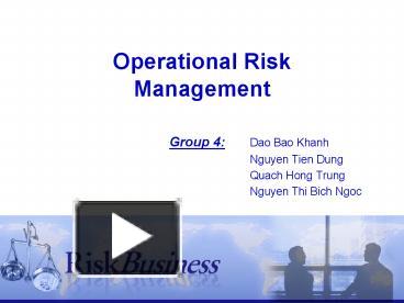 PPT – Operational Risk Management PowerPoint presentation | free to ...
