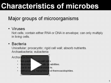 Characteristics of microbes presentation | free to download