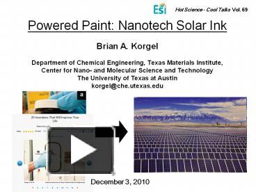PPT – Powered Paint: Nanotech Solar Ink PowerPoint presentation | free ...