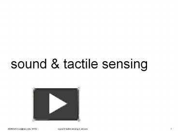 sound & tactile sensors presentation | free to download