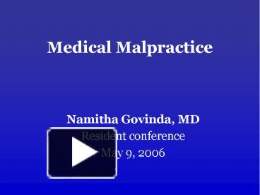 PPT – Medical Malpractice PowerPoint presentation | free to download ...