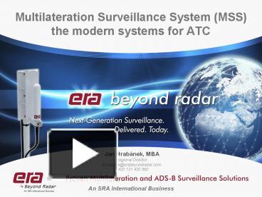 Multilateration Surveillance System (MSS) the modern systems for ATC ...