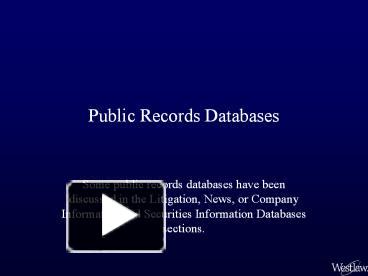 Public Records Databases presentation | free to download