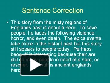 Sentence Correction presentation | free to view