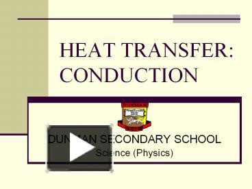 HEAT TRANSFER: CONDUCTION presentation | free to download