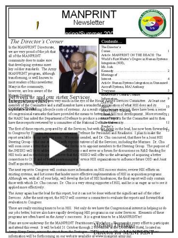 PPT – MANPRINT PowerPoint presentation | free to view - id: 3c1be9-YmFjZ