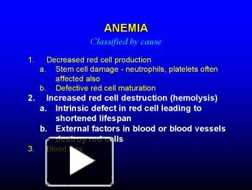 PPT – Decreased red cell production PowerPoint presentation | free to ...