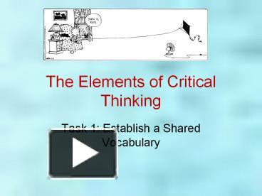 The Elements of Critical Thinking presentation | free to download