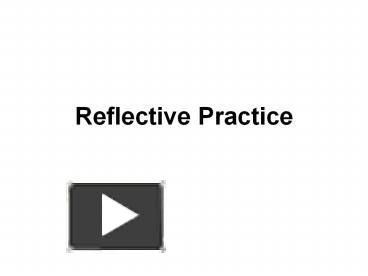 Reflective Practice reflective practice Definition presentation | free ...