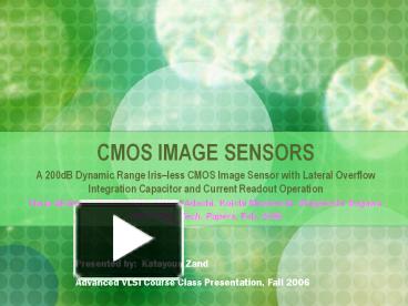 PPT – CMOS IMAGE SENSORS PowerPoint presentation | free to view - id ...