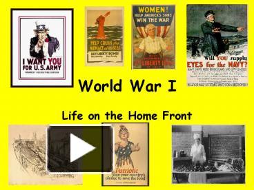 PPT – World War I PowerPoint presentation | free to view - id: 3c36a4-ODRhO