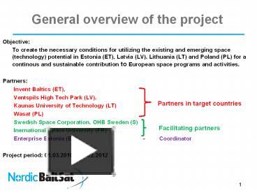 PPT – General overview of the project PowerPoint presentation | free to ...