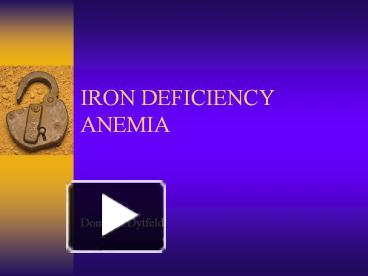 PPT – IRON DEFICIENCY ANEMIA PowerPoint presentation | free to download ...
