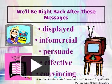 We’ll Be Right Back After These Messages presentation | free to download