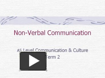 PPT – Non-Verbal Communication PowerPoint presentation | free to view ...