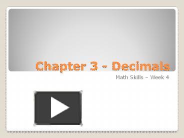 PPT – Chapter 3 - Decimals PowerPoint presentation | free to view - id ...