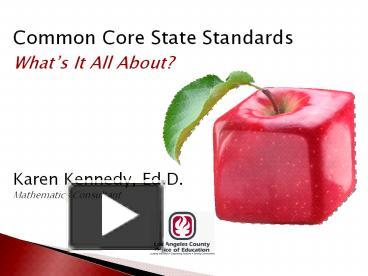 PPT – Common Core State Standards Initiative PowerPoint presentation ...