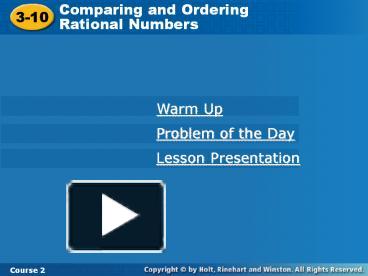 Comparing and Ordering Rational Numbers presentation | free to view