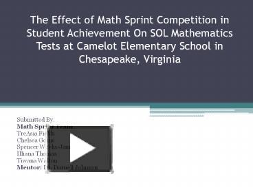 PPT – The Effect of Math Sprint Competition in Student Achievement On ...