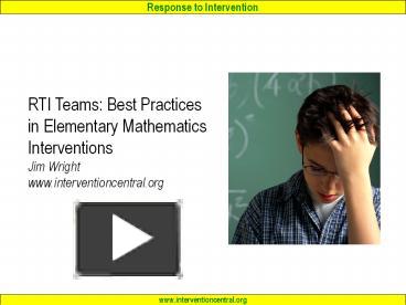 PPT – RTI Teams: Best Practices in Elementary Mathematics Interventions ...