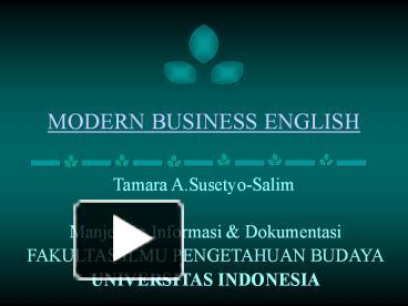 MODERN BUSINESS ENGLISH presentation | free to download