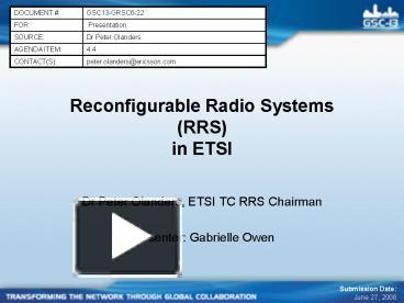 PPT – Reconfigurable Radio Systems RRS in ETSI PowerPoint presentation ...