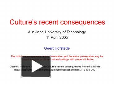 PPT – Culture PowerPoint presentation | free to download - id: 3c52a6-NjY2Z