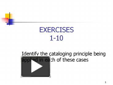 PPT – EXERCISES 1-10 PowerPoint presentation | free to download - id ...