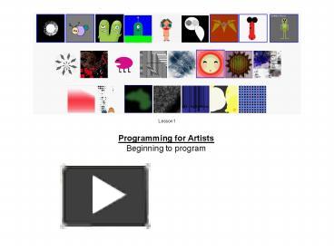 PPT – Programming for Artists PowerPoint presentation | free to view ...