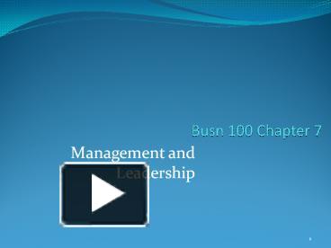 PPT – Busn 100 Chapter 7 PowerPoint presentation | free to view - id ...