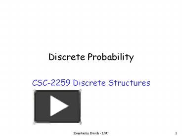 PPT – Discrete Probability PowerPoint presentation | free to view - id ...