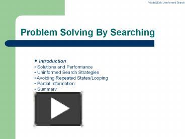 PPT – Problem Solving By Searching PowerPoint presentation | free to ...