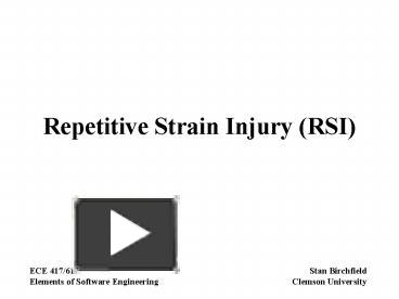 Repetitive Strain Injury (RSI) presentation | free to download