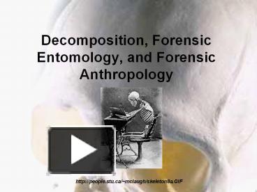 Decomposition, Forensic Entomology, and Forensic Anthropology ...