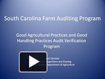 PPT – South Carolina Farm Auditing Program PowerPoint presentation ...