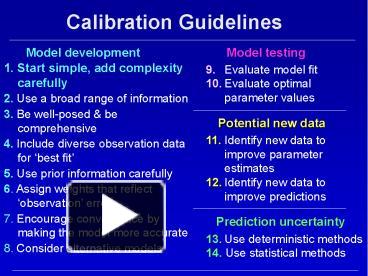 Calibration Guidelines presentation | free to download