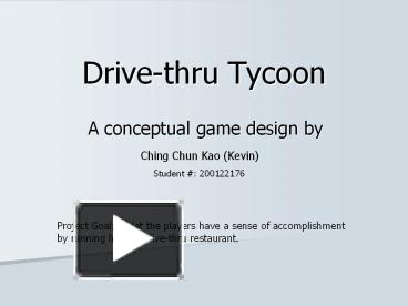 Drive-thru Tycoon presentation | free to download