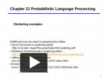Chapter 23 Probabilistic Language Processing presentation | free to ...