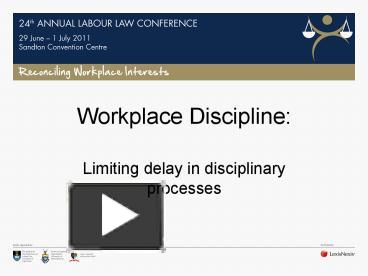 Workplace Discipline presentation | free to view