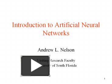 Introduction to Artificial Neural Networks presentation | free to download