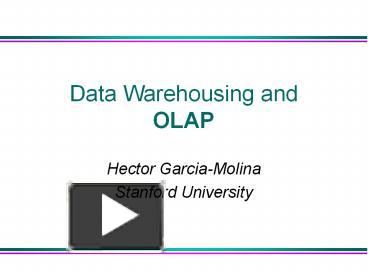 PPT – Data Warehousing and OLAP PowerPoint presentation | free to ...