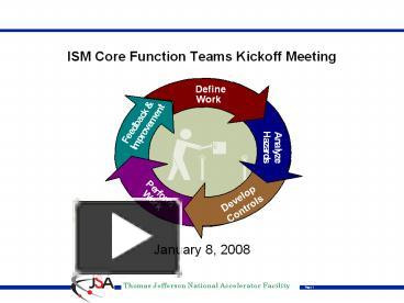 ISM Core Function Teams Kickoff Meeting presentation | free to download