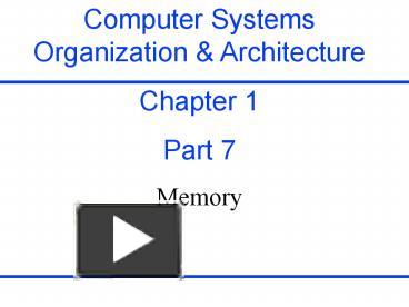 PPT – Computer Systems Organization & Architecture PowerPoint ...