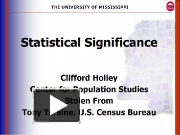 Statistical Significance presentation | free to view