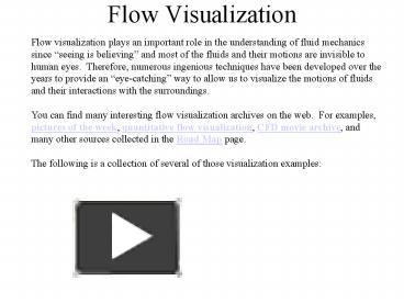 PPT – Flow Visualization PowerPoint presentation | free to download ...