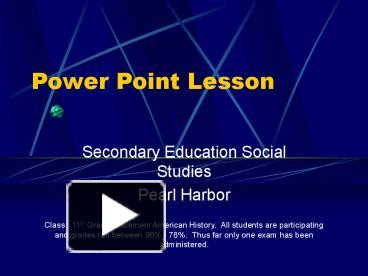 Power Point Lesson presentation | free to view