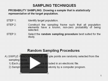 PPT – SAMPLING TECHNIQUES PowerPoint presentation | free to download ...